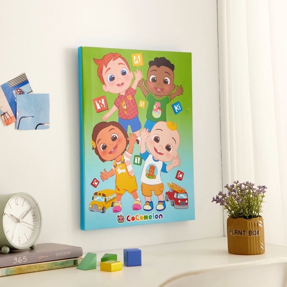 CoComelon | Wall Decor | Brand New Cocomelon Green Led Canvas Wall Art ...